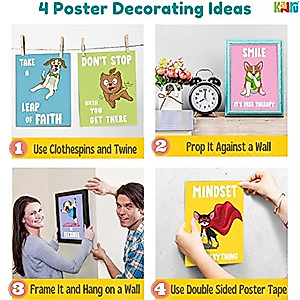 kanru Funny Dog Posters, funny dog wall art, Motivational Posters for Classroom, Office or Home, Inspirational Wall Decor, Dog Wall Décor, Funny Poster (Set of 6, 8.5X11 inch, Unframed)