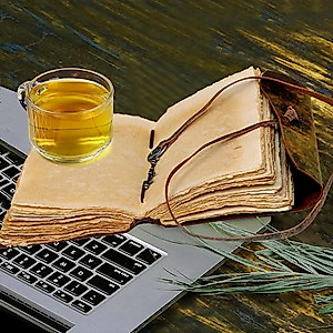 cuero Compass Vintage Leather Journal Antique Handmade Bound Journal with Deckle Edge Paper Diary Leather Sketchbook Drawing Journal Notebook Great Gift Men & Women (6X8 Inch)