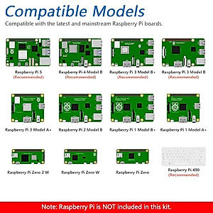 Freenove Basic Starter Kit for Raspberry Pi 5 4 B 3 B+ 400 Zero 2 W, 383-Page Detailed Tutorial, Python C Java Scratch Processing Code, 146 Items, 48 Projects (Raspberry Pi NOT Included)