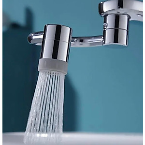 2 Pack Chrome Faucet Aerator, 1080° Swivel Faucet Extender, Kitchen Sink Aerator Extension With 2 Water Outlet Modes Faucet Nozzle, Bathroom Rotating Faucet Attachment