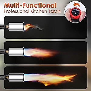 POWERFUL Kitchen Cooking Torch - Sous Vide - Propane Torch - Charcoal Torch Lighter - Grilling Culinary Kitchen Torch, Outdoor Cooking Torch for BBQ Searing Steak, Creme Brulee (Tank Not Included)