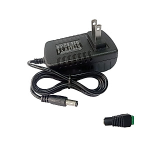 12 Volt 2A Power Supply DC 12v Power Cord 100-240V AC to DC 12V 2Amp 1A Power Supply Adapter 12V AC/DC Adapter Transformer 5.5mm x 2.5mm dc Plug for DC 12V LED Strip Security CCTV Camera