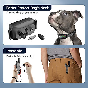 Dog Shock Collar 3300FT with Light for Night Walks, Dog Training Collar with Remote Control, E Collar with Adjustable Pitch Beep,Vibration and Shock,Rechargeable Waterproof Shock Collar for Dogs