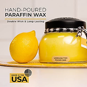 A Cheerful Giver — Lemon Butter Pound Cake - 22oz Mama Scented Candle Jar with Lid - Keepers of the Light - 125 Hours of Burn Time, Gift for Women, Yellow