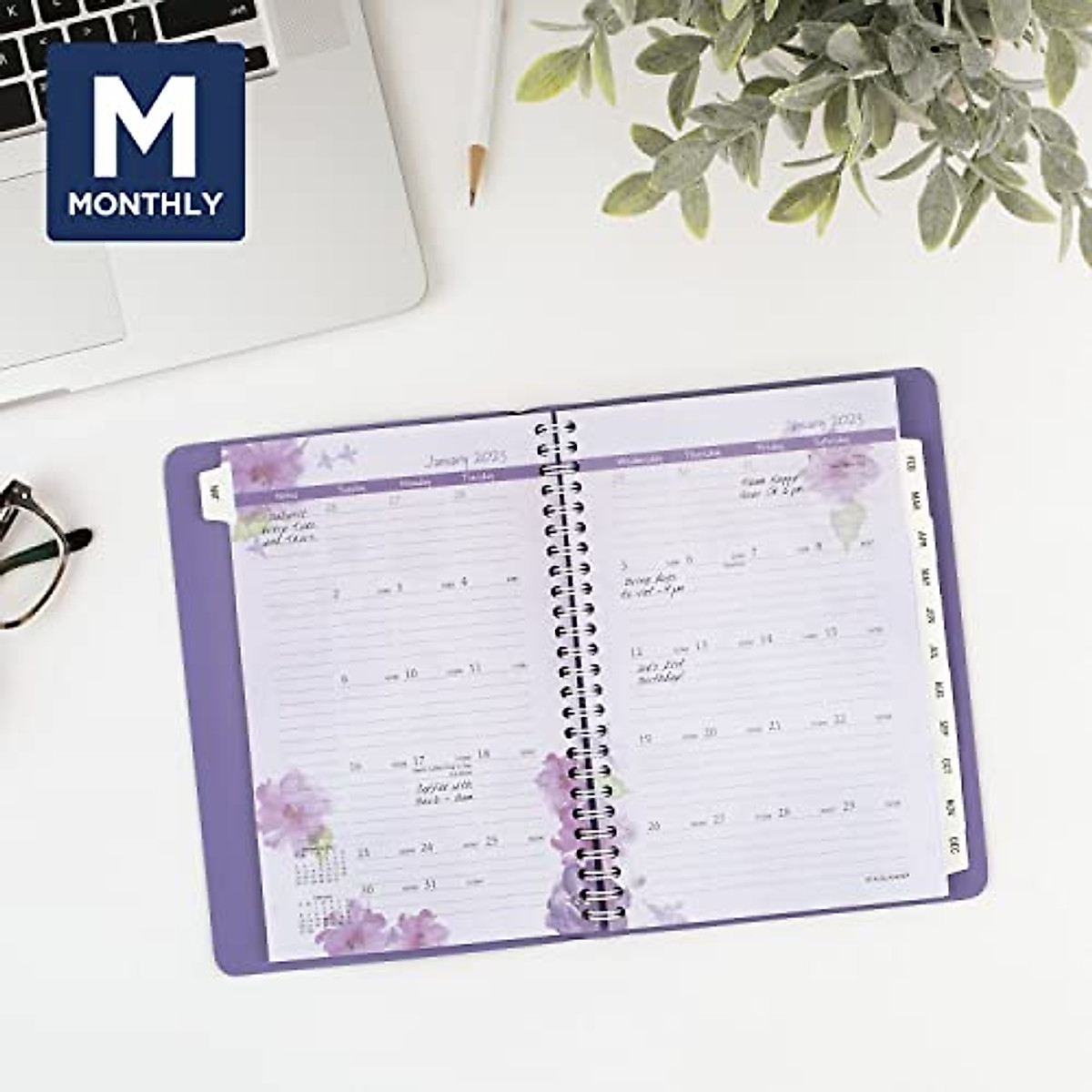 AT-A-GLANCE 2023 Weekly & Monthly Planner, 5-1/2" x 8-1/2", Small, Beautiful Day, Lavender (938P-200)