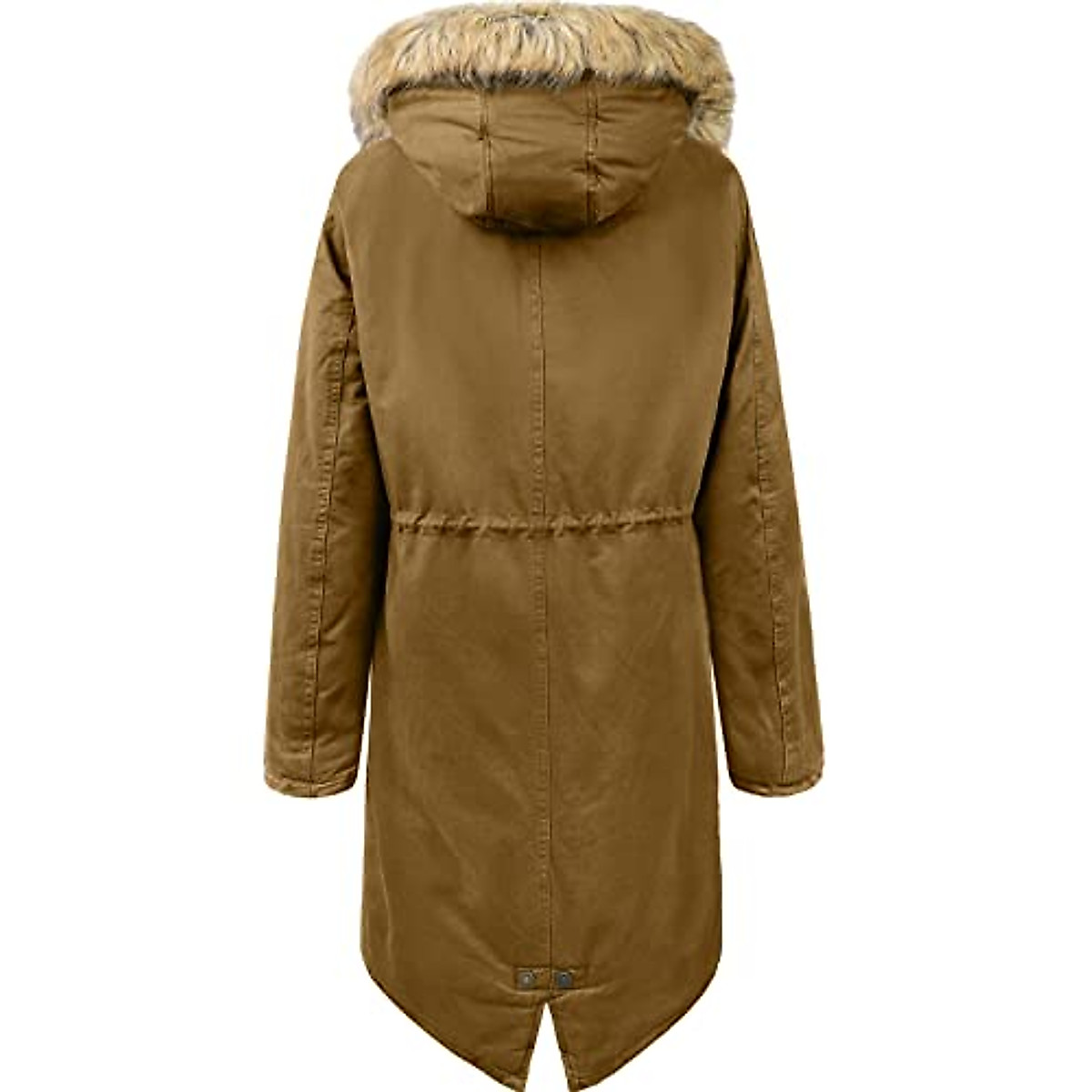 Uoiuxc Women's Hooded Winter Coat Warm Fleeced Lined Parka Long Jackets (Khaki,Medium)