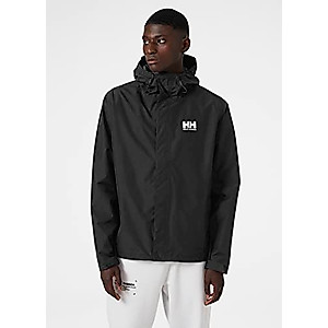 Helly Hansen Men's Seven J Waterproof Windproof Breathable Rain Jacket, 992 Black, Medium