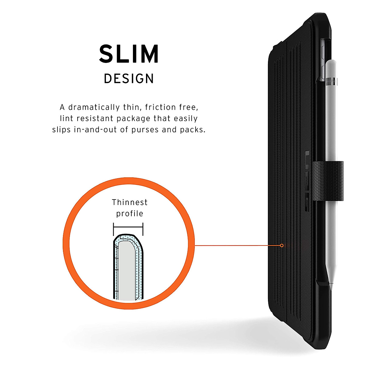 URBAN ARMOR GEAR UAG Designed for iPad 10.2 Case Black, 9th Generation 2021, 8th Gen 2020, Rugged Heavy Duty Protective Durable Folio Cover & Kick Stand, w/Pencil Stylus Holder, Metropolis Series