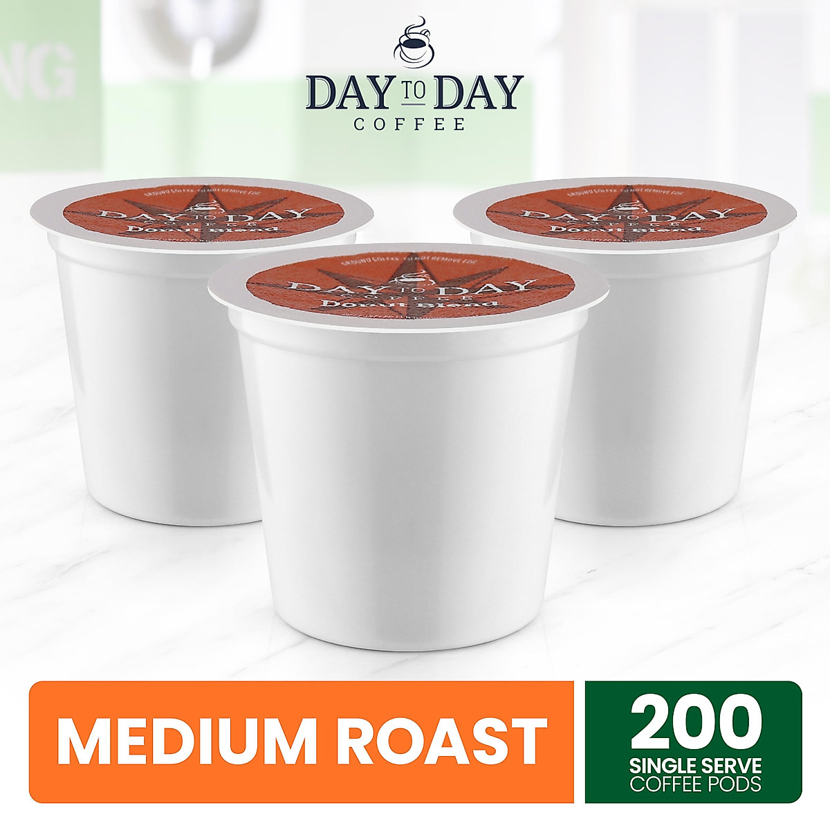 Day To Day 200-Count Donut Blend, Medium Roast Single Serve Coffee Pods for K-Cup Keurig Brewers (Donut Blend, 200 Count (Pack of 1))