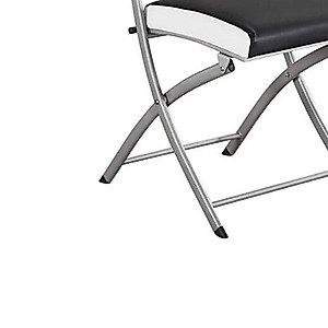 VejiA Metal Folding Chair, Office Chair Metal PU Soft Bag Seat Conference Dining Chair Home