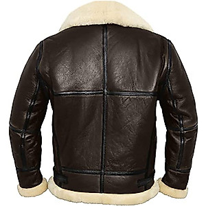 Bomber Jacket Aviator Shearling B3 Bomber Jacket Winter (as1, alpha, x_l, regular, regular, Brown)