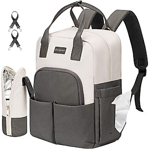 COSYLAND Diaper Bag Backpack Baby Bag for Girls Boy Large Capacity Maternity Nappy Bag Travel Back Pack with Insulated Pocket & Stroller Straps & Laptop Compartment & Anti-theft Pocket for Mom Dad