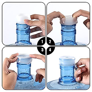 TOYMIS 2pcs Water Jug Cap, 5 Gallon Water Jug Cap for 53-65mm Screw/Threaded Tops Silicone Water Caps Leak-Proof Reusable Water Jug Cap Replacement for Water Dispenser, with Inner Buckle
