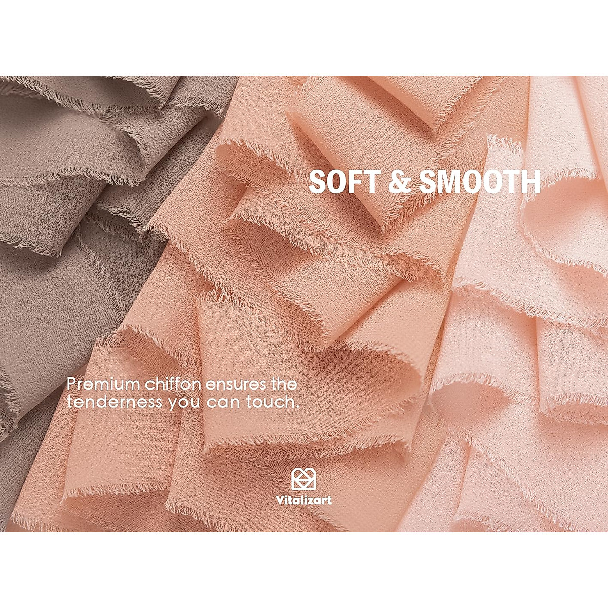 Vitalizart Dusty Rose Handmade Chiffon Silk Ribbon Fringe 1.5" x 21 Yd Frayed Edges Brown Ribbons for Wedding Invitations Bridal Bouquets Gifts Wrapping Crafts Holiday Party Decorations Nude Pink