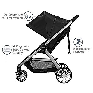 BRITAX B-Lively Travel System with B-Safe 35 Infant Car Seat | One Hand Fold, XL Storage, Ventilated Canopy, Easy to Maneuver, Raven (S05588500)