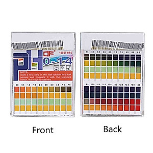 pH Test Strips 0-14, 0.5 Accuracy 100ct, Esee pH Strips pH Test Paper to Test Drinking Water, Food, Pools, Aquariums, Monitor Body pH Levels for Alkaline & Acid Using Saliva and Urine
