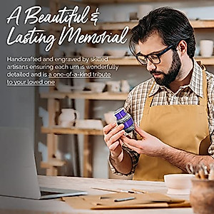 Mini Urns for Human Ashes - Cremation Urns Set of 4 with Box & Bags - Purple Urns for Women - Handcrafted Small Urns - Handcrafted Mini Memorial Ashes Urns Set - Small Funeral Urns for Your Loved One