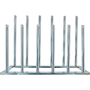 MyGift Modern Chrome Plated Metal 6 Pair Tall Boot Rack Display Holder, Freestanding Entryway or Closet Shoes and Boot Stand Organizer, Made in Taiwan