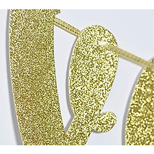 Love is Sweet Banner Gold Glitter for Bridal Shower Engagement Wedding Bachelorette Party Decor Sweets Table Sign Photo Booth Props