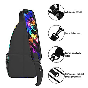 ZREXUO Rainbow Tie Dye Chest Bags Crossbody Sling Backpack Travel Hiking Daypack Crossbody Shoulder Bag For Women Men