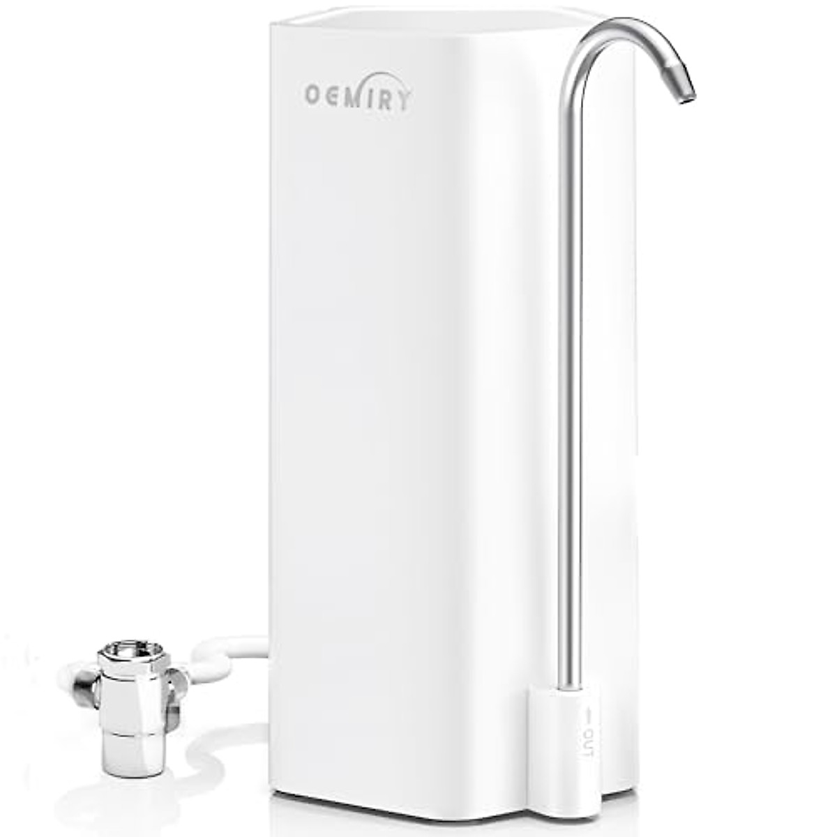 OEMIRY Countertop Water Filtration System, NSF/ANSI 42&372 Certified, 8000 Gallons Alkaline Water Filter, Reduces 99.99% Lead, Chlorine, Heavy Metals, Bad Taste & Odor OM-CF04(1 Filter Included)