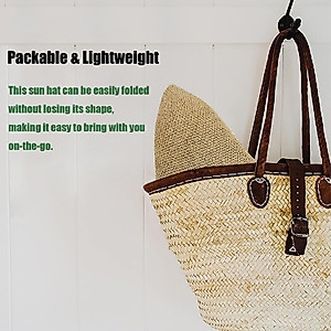 YOFARCHOY Lightweight Packable Sun Hat for Women Foldable Sunhats Woven Bucket Hats Packable Beach Hat Floppy Knitted Woven Hat Khaki