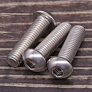 5/16-18 x 1" Button Head Socket Cap Bolts Screws, 304 Stainless Steel 18-8, Full Thread, Coarse Thread, Allen Hex Drive, 20 PCS