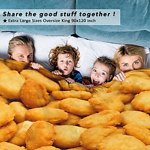 Golden Chicken Nuggets Throw Blanket Flannel Fleece Air Conditioning Quilt Best Gift Lightweight Cozy Plush Blanket for Sofa Chair Bedroom M 60"x50" for Teens