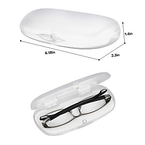 EZESO 2 PCS Glasses Case Spectacle Case Box Magnetic Closure Plastic Translucent Eyeglass Case