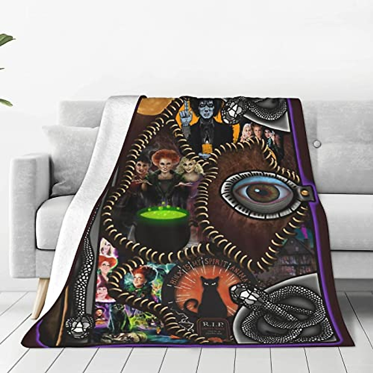 Halloween Blanket Throw Flannel Fleece Blankets Sisters Soft Plush Blanket for Couch Sofa Bed Home Decorations 50"x40"