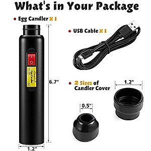 Magicfly Rechargeable Wireless Egg Candler Tester for Monitoring Eggs Development, Bright Cool LED Light Candling Lamp
