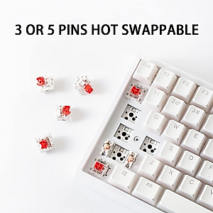 YUNZII KC84 84 Keys Hot Swappable Wired Mechanical Keyboard with PBT Dye-subbed Keycaps, Programmable, RGB,NKRO,Type-C Cable for Win/Mac/Gaming/Typist (Gateron Brown Switch, Pudding)