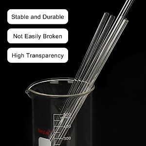 stonylab Glass Stirring Rods, 9.84 Inch Long Borosilicate Glass Rods Stirrers Sticks with Rounded Ends Solid Glass Stick for Lab Kitchen Science, 8-Pack