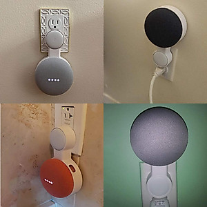 Outlet Wall Mount Holder for Google Home Mini, Perfect Space-Saving Cord Management for Google Home Mini Voice Assistant (2 Pack)