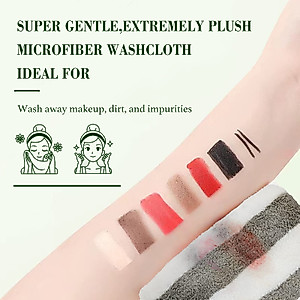 SUNLAND Microfiber Face Makeup Remover Cloths Reusable Facial Cleaning Towel Ultra Soft Washcloths 8inchx16inch，Grey Stripes 4 Pack