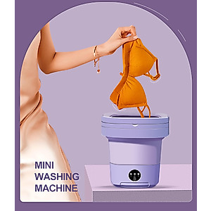 Mini Washing Machine 11L, Portable Washing Machine 3 Modes Deep Cleaning for Underwear, Baby Clothes or Socks, Mini Portable Washer Suitable for Apartments, Dorm, Camping, RV, Travel Laundry(Purple)