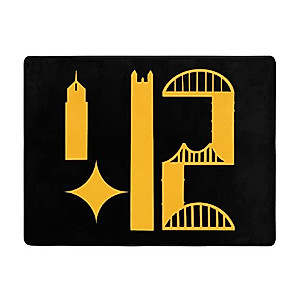 Pittsburgh Skyline 412 Area Rugs Home Decor Floor Mats Living Room Bedroom Kitchen Carpet 63 X 48 Inch