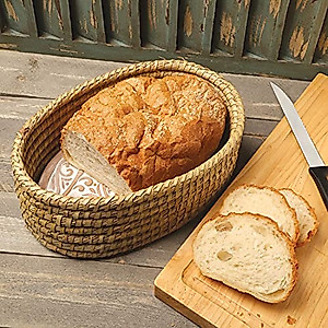 Bread Basket with Warming Stone-Terracotta, Serve Warm Sourdough,Tortilla, Roti, Hot Plate Trivet for Buffet Food Warmer, Banneton, Bread Baker Gift for Bread Maker Women & Men House Warming, New Home