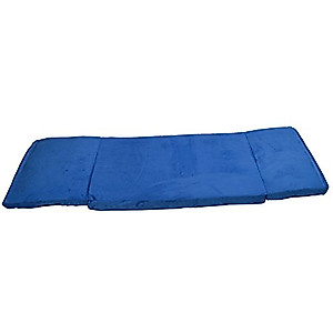 Loungie Micro-Suede 5-Position Adjustable Convertible Flip Chair, Sleeper Dorm Bed Couch Lounger Sofa, Blue