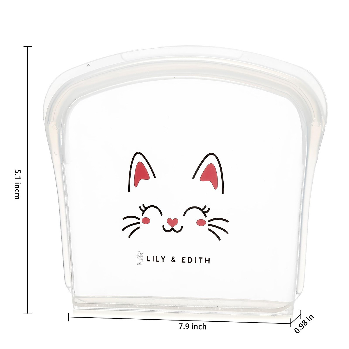 LILY & EDITH Reusable Silicone Bag for Snack/Lunch - Leakproof, Airtight, Dishwasher & Microwave & Freezer Safe, Sous Vide, Lightweight, Portable, Multi-functional (White Penguin, 800ml)