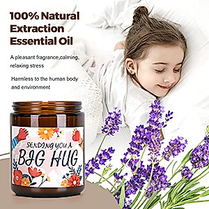 Mom Gifts for Mothers Day, Thinking of You Gifts for Women, Hug in a Jar Candle Aromatherapy Lavender Scented Friendship Candles for Best Friend