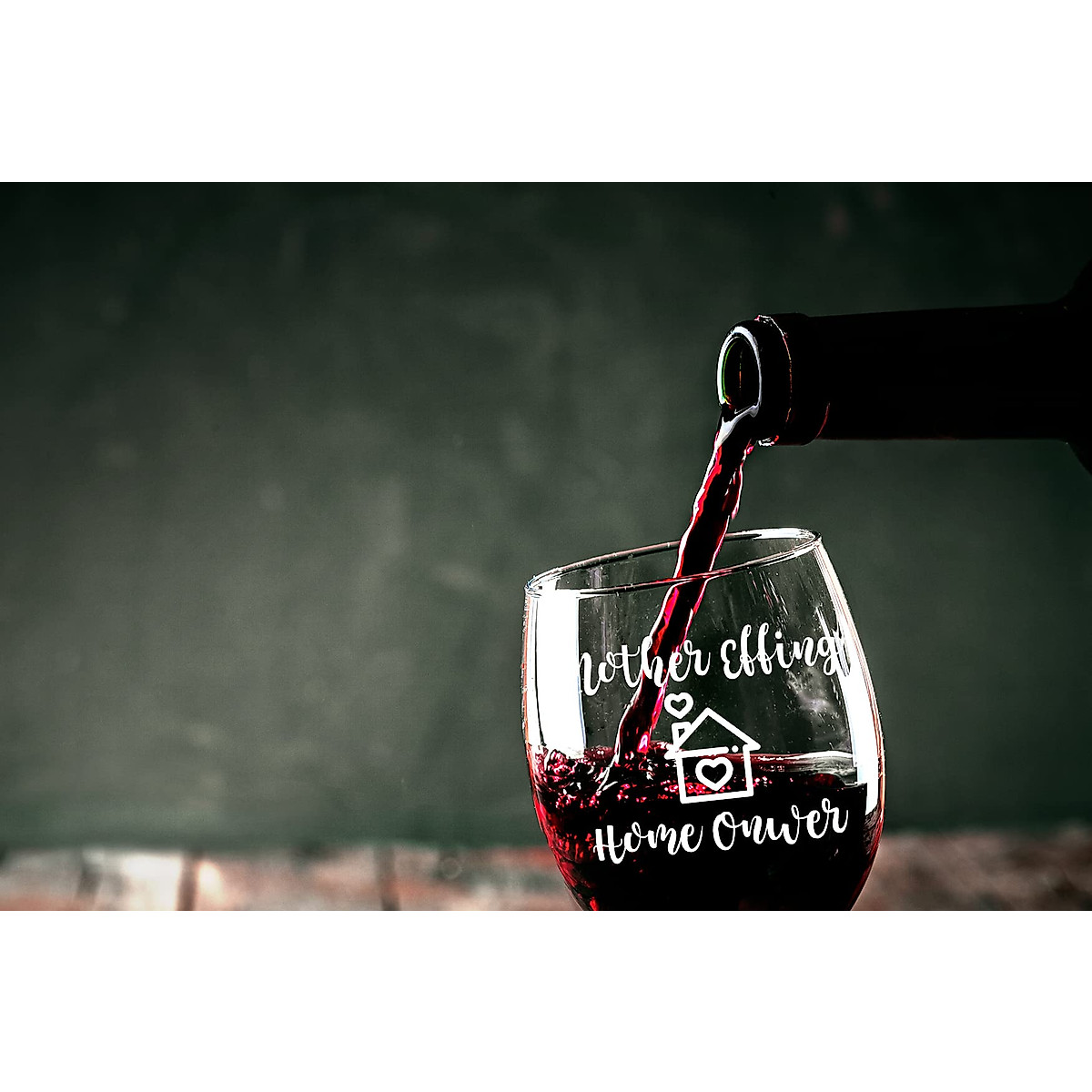 Mother Effing Homeowner 15oz Stemless Wine Glass House Idea For New Home Owner - Funny First Time Home Owner Ideas Humorous Men and Women Housewarming New Adventure New Memories Congratulations