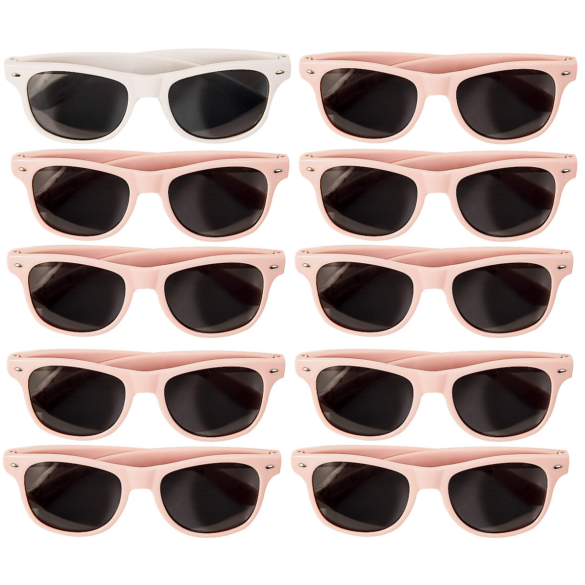 Partay Shenanigans Bride Tribe Sunglasses - Bride-to-be and Bridesmaids Sunglasses for Bachelorette Party (1 x Bride; 9 x Bride Tribe)