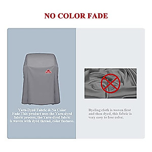 Chooone 32 Inch Grill Cover, Heavy Duty Waterproof Barbecue Gas Grill Cover, Windproof, UV and Fade Resistant, 600D BBQ Grill Cover for Weber Brinkman Char-Broil and More, Grey