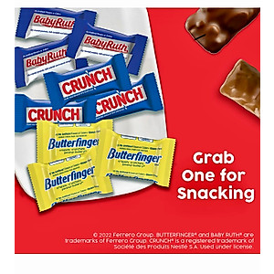Butterfinger, CRUNCH and Baby Ruth, Mini Size Bars (200 ct) + XALEZ TM Gift Box