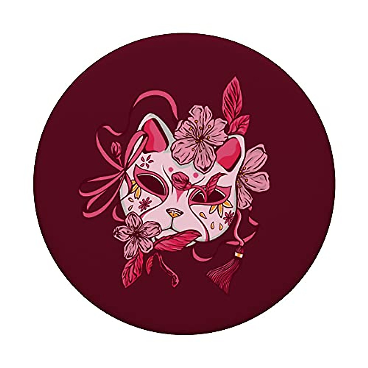 Cherry Blossom Japanese Mask Sakura Vintage Anime PopSockets Swappable PopGrip
