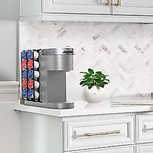 KES Coffee Pod Holder for Keurig, Side Mount Coffee Pod Holder Adhesive, Sturdy Metal K Cup Organizer and Storage, Matte Black, 2 Pack/For 10 K Cups, KCPH500-BK-P2