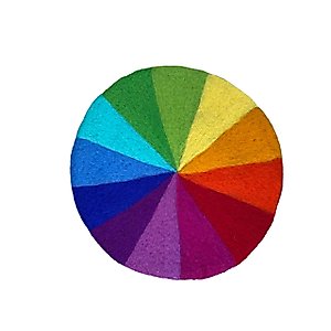 Rainbow Kids Play Mat - Felted Color Wheel – Homeschool Classroom Art for Play and Décor - 100% (1) Pure New Zealand Wool - 15" Diameter Size