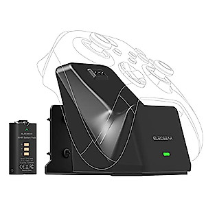 ElecGear Xbox Solo Charging Dock with 1200mAh Rechargeable Battery, Wall Mount and Desktop Dual Purposes USB Charger Stand Docking Station for Xbox Series X|S, Xbox One, S, X Wireless Controller