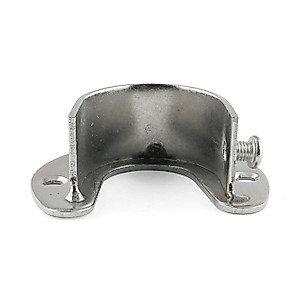 E-outstanding 2 Pcs U-Shaped Wardrobe Bracket Stainless Steel Closet Rod End Supports Closet Pole Sockets Flange Rod Holder with 6 Screws, 33mm